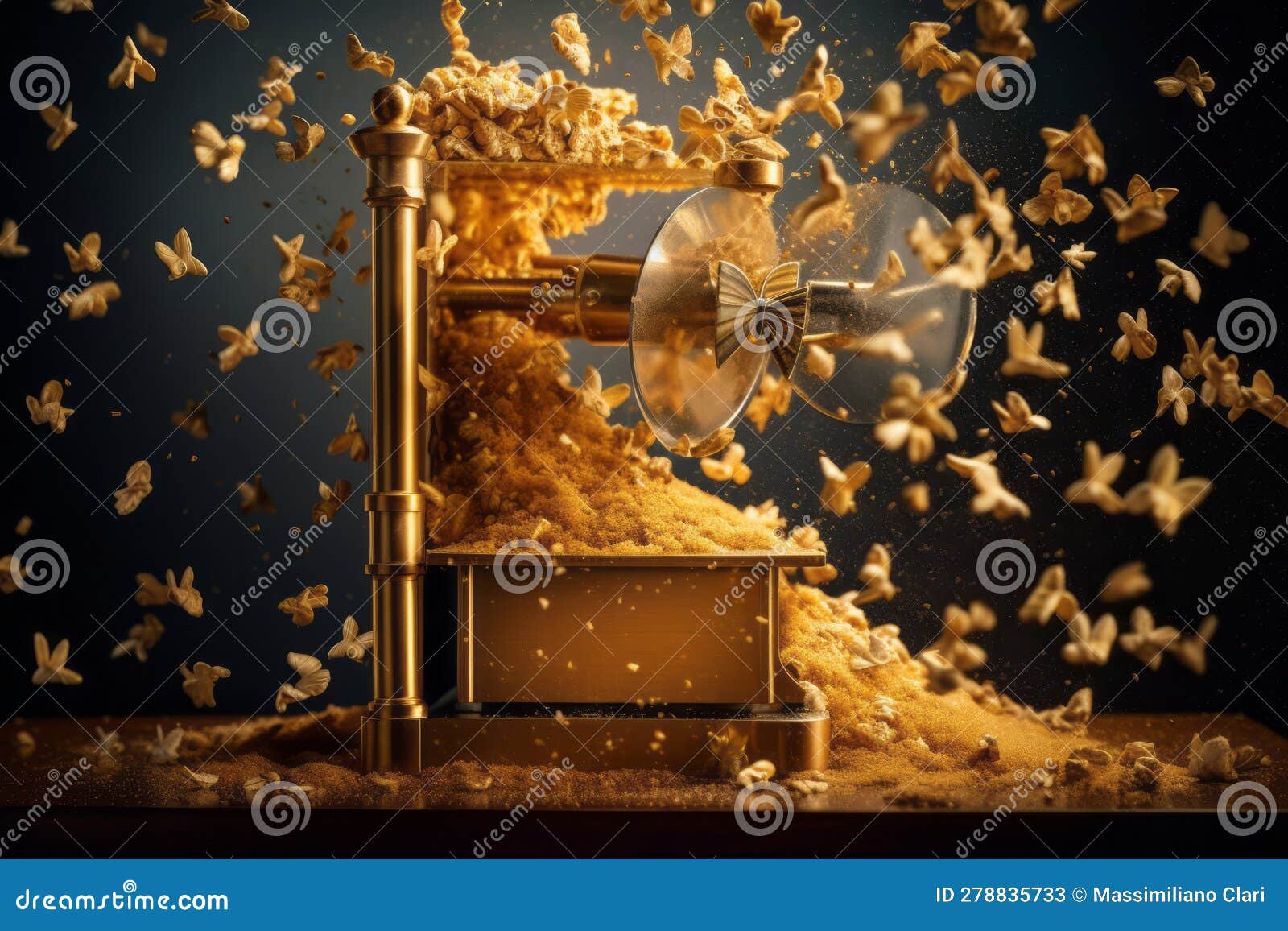 A Close-up of a Popcorn Machine, with Popcorn Kernels Popping and ...