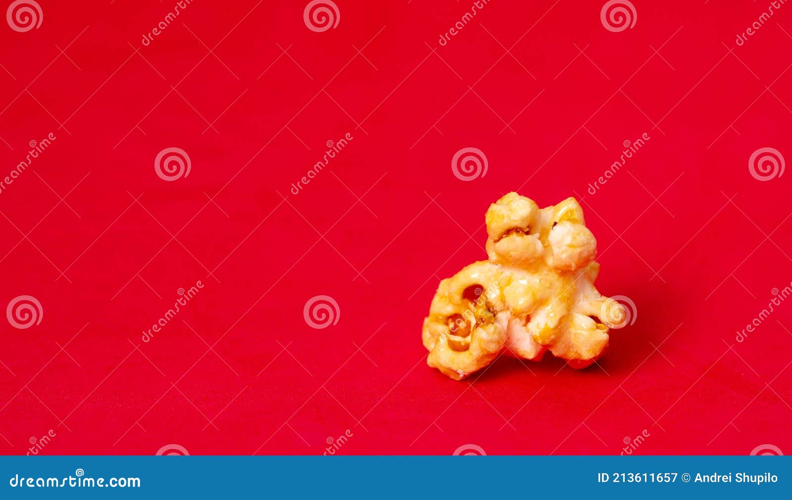 Close-up of Popcorn on a Red Background Stock Image - Image of popcorn ...