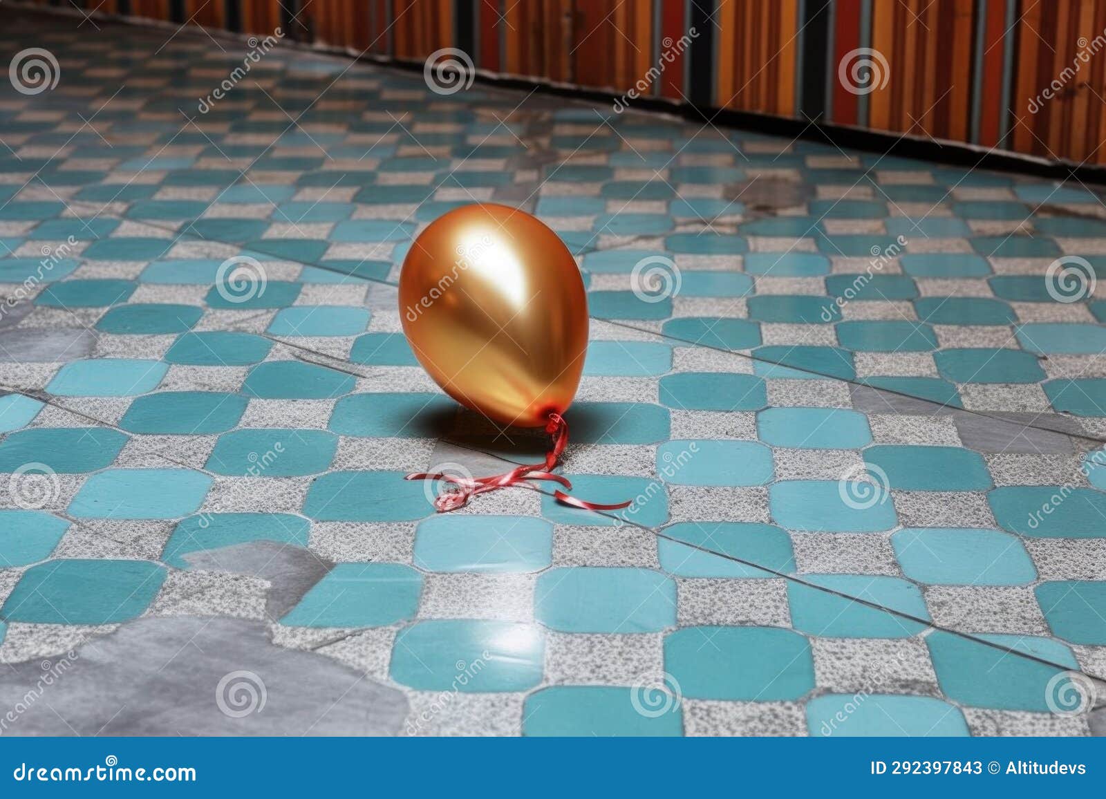 Close-up of Popped Metallic Balloon on a Tiled Floor Stock Image ...