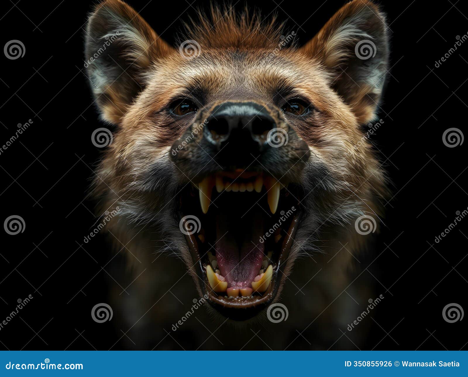 Angry Hyena Coming Out Of Cracked Wall Vector Illustration ...