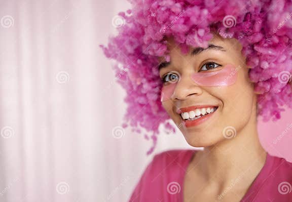 Close Up Of Portrait Of Attractive Happy Darkskinned Girl With Soft