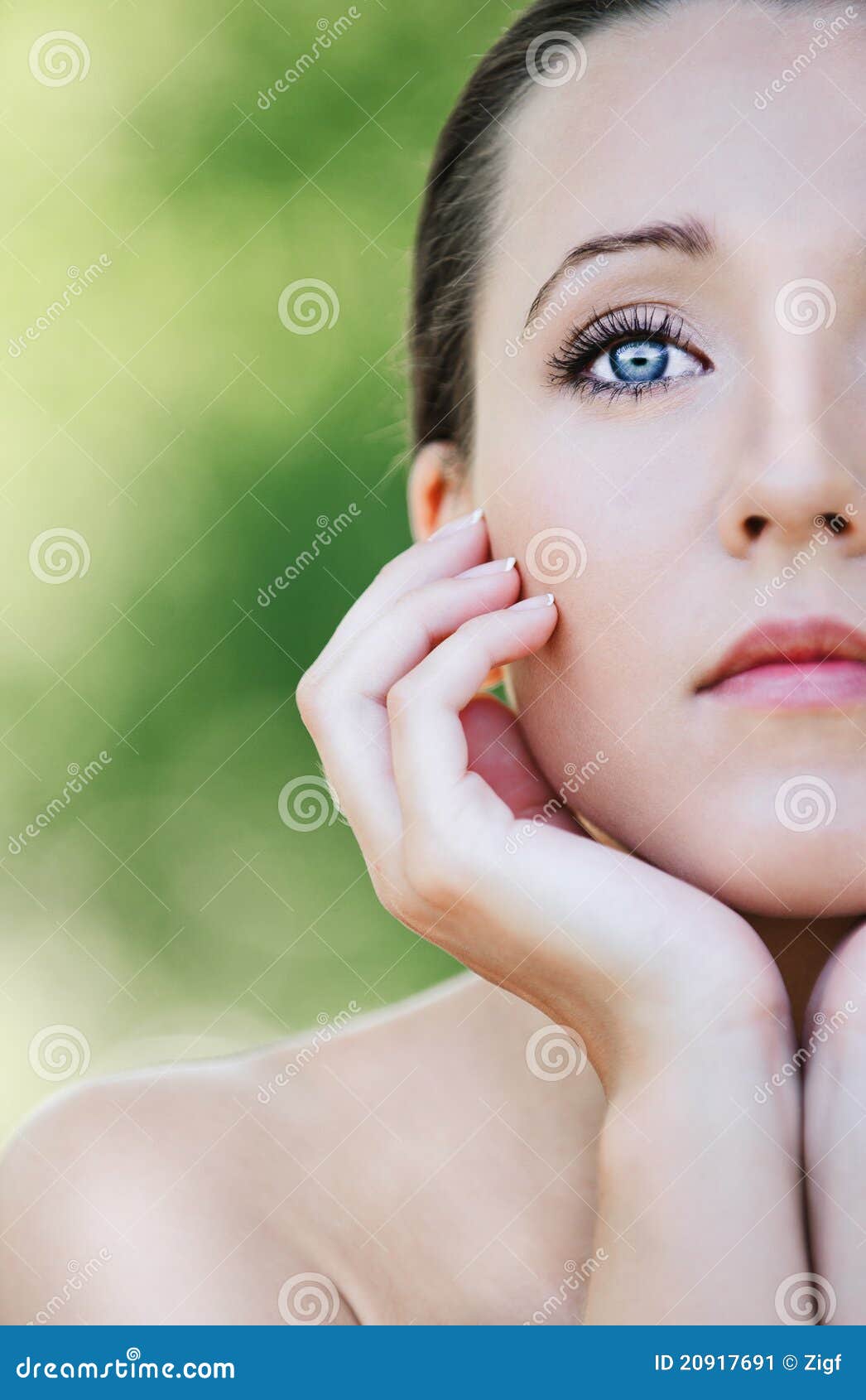 Close-up Portrait of Beautiful Stock Image - Image of exciting, green ...