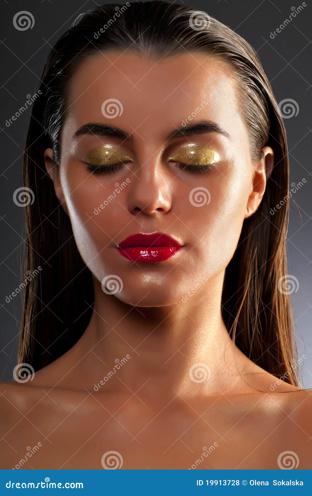 Close-up Portrait of Beautiful Brunette Stock Photo - Image of ...