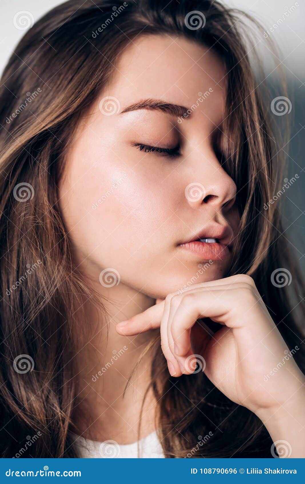 Close Up Portrait of Beautiful Woman with Closed Eyes Stock Photo ... Close Up Portrait of Beautiful Woman with Closed Eyes Stock Photo ...