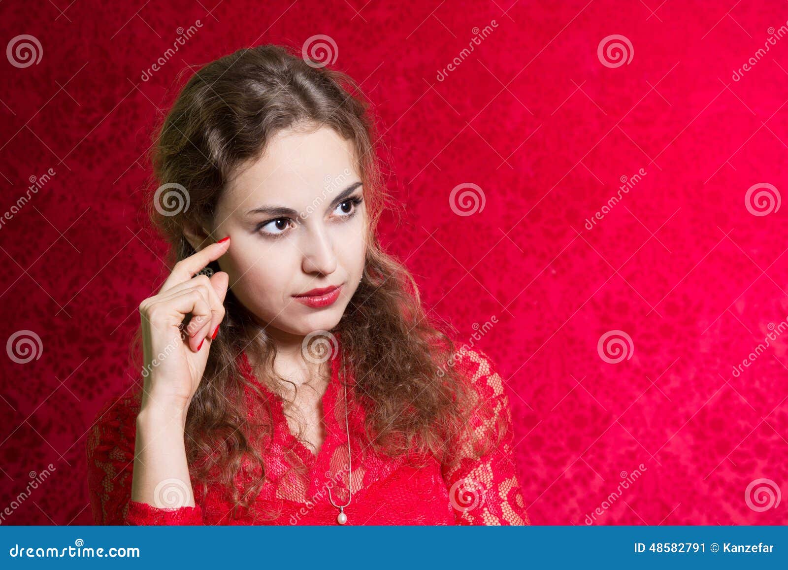 Close-up Portrait of a Beautiful Thoughtful Girl Stock Image - Image of ...