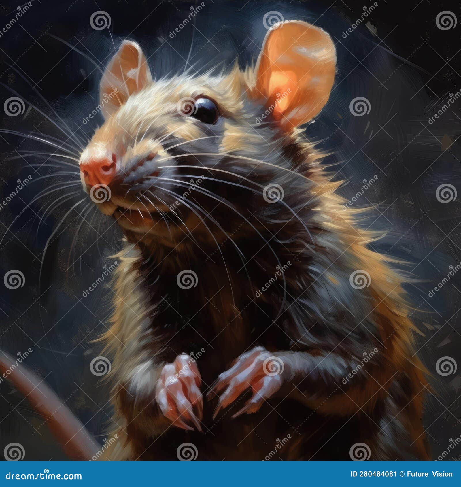 Close Up Portrait of Big Rat, Created Using Generative Ai Technology ...