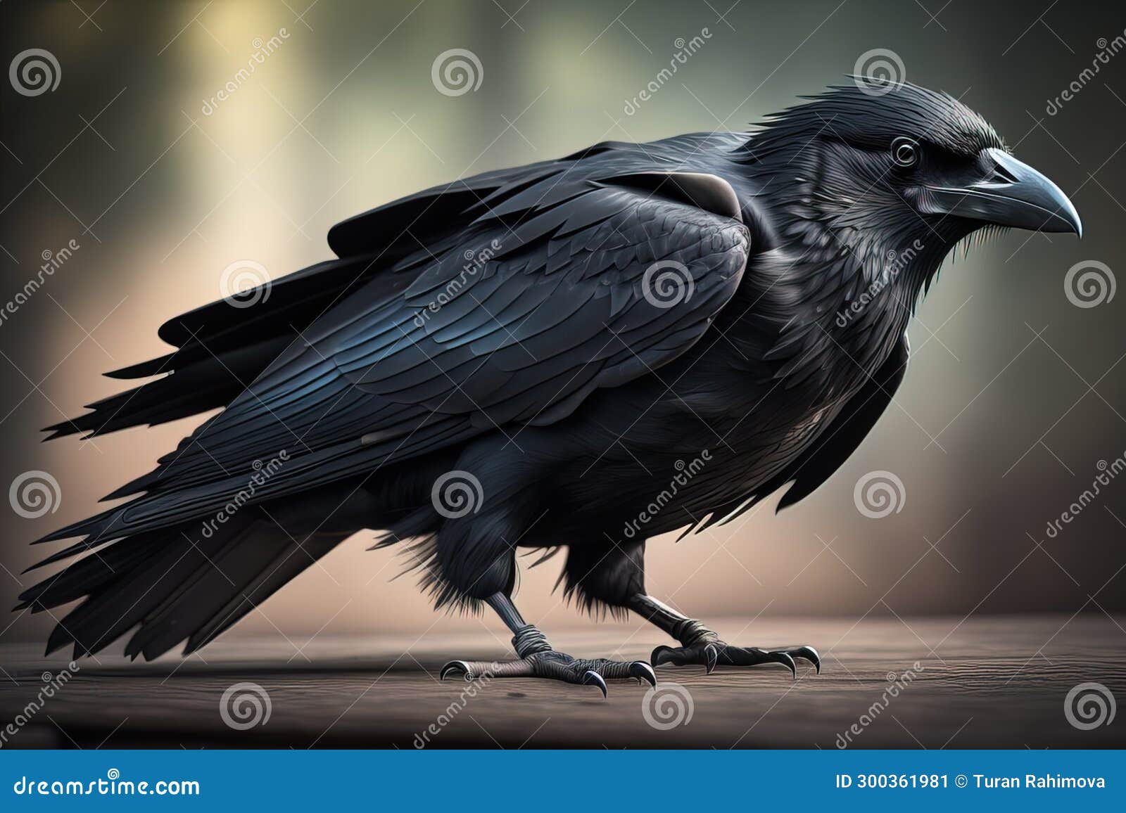 Close Up Portrait of a Black Raven, Corvus Corax. Ai Generative Stock ...