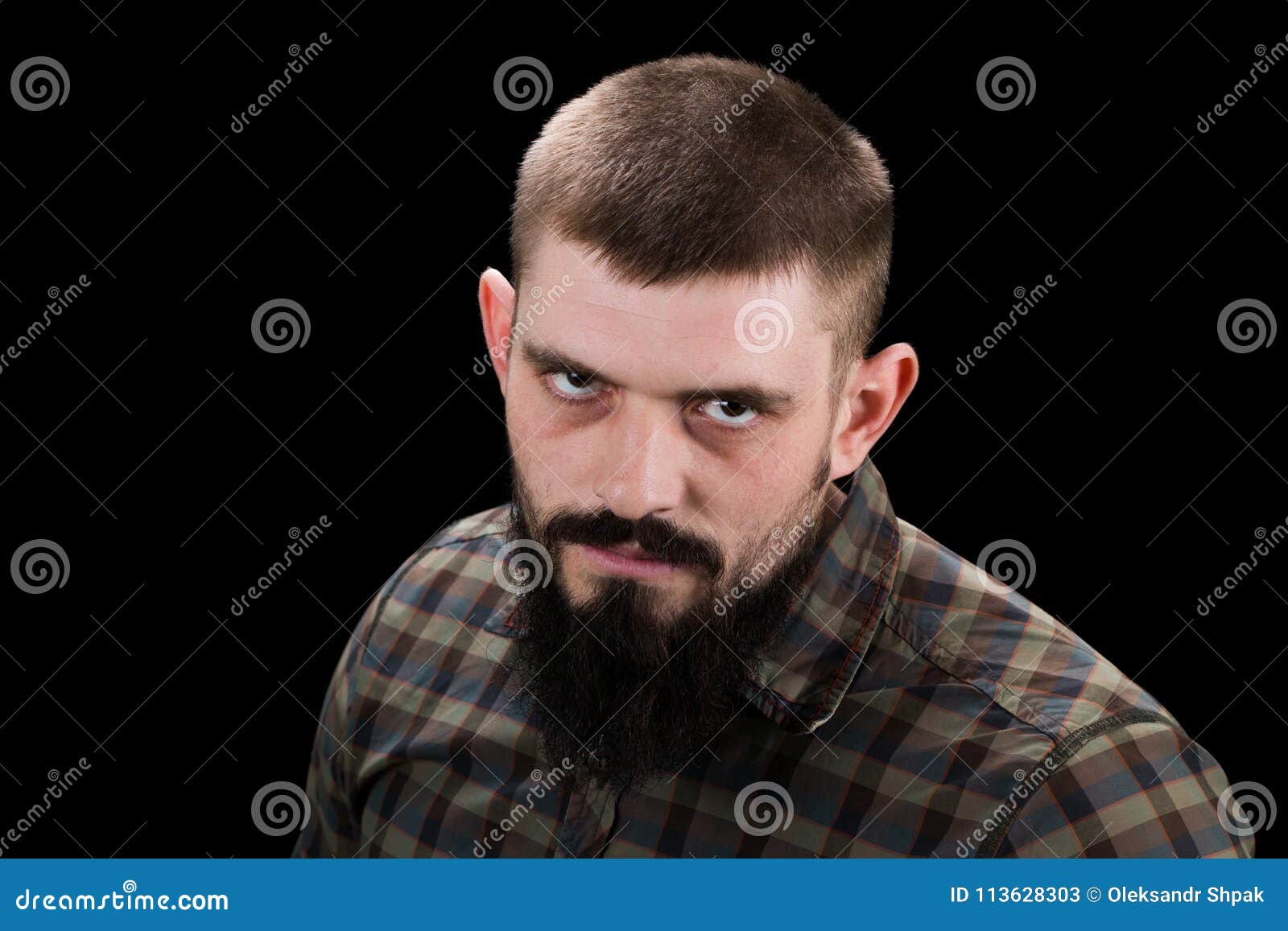 Close-up Portrait of a Brutal Bearded Man Stock Image - Image of close ...