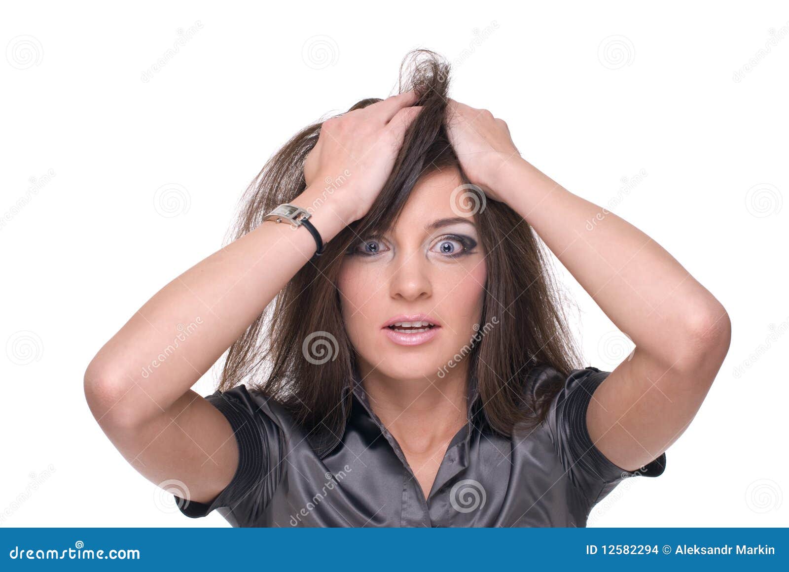 Close Up Portrait of Business Woman with Problem Stock Photo - Image of ...