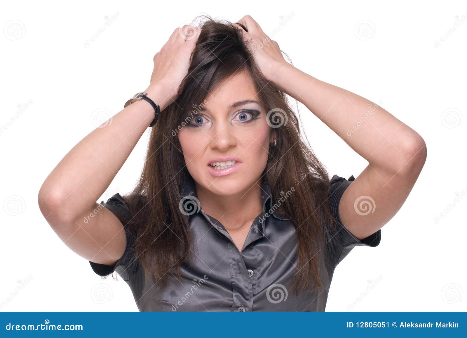 Close Up Portrait of Business Woman with Problem Stock Image - Image of ...