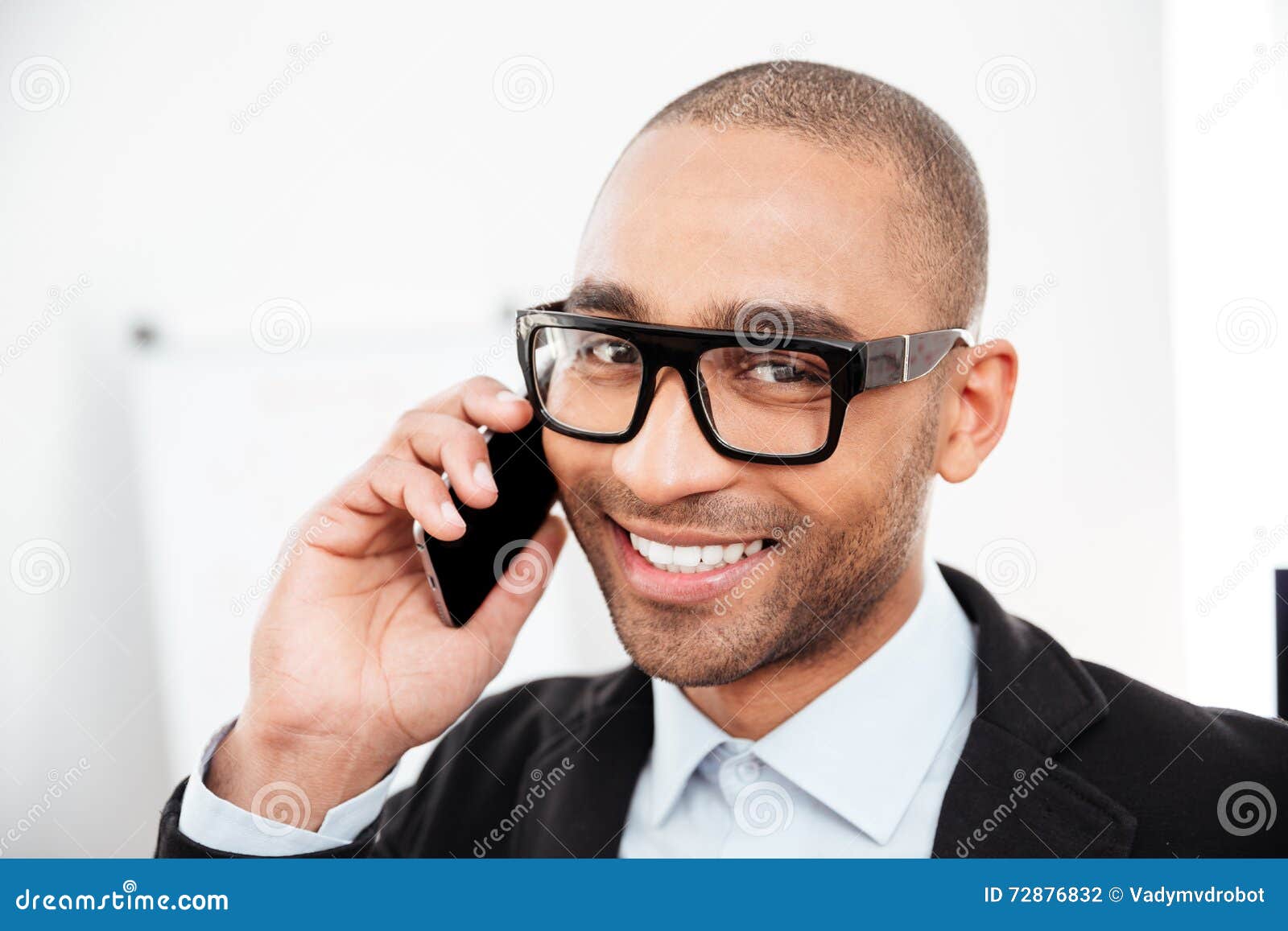 Close-up Portrait of Businessman Talking on the Mobile Phone Stock ...