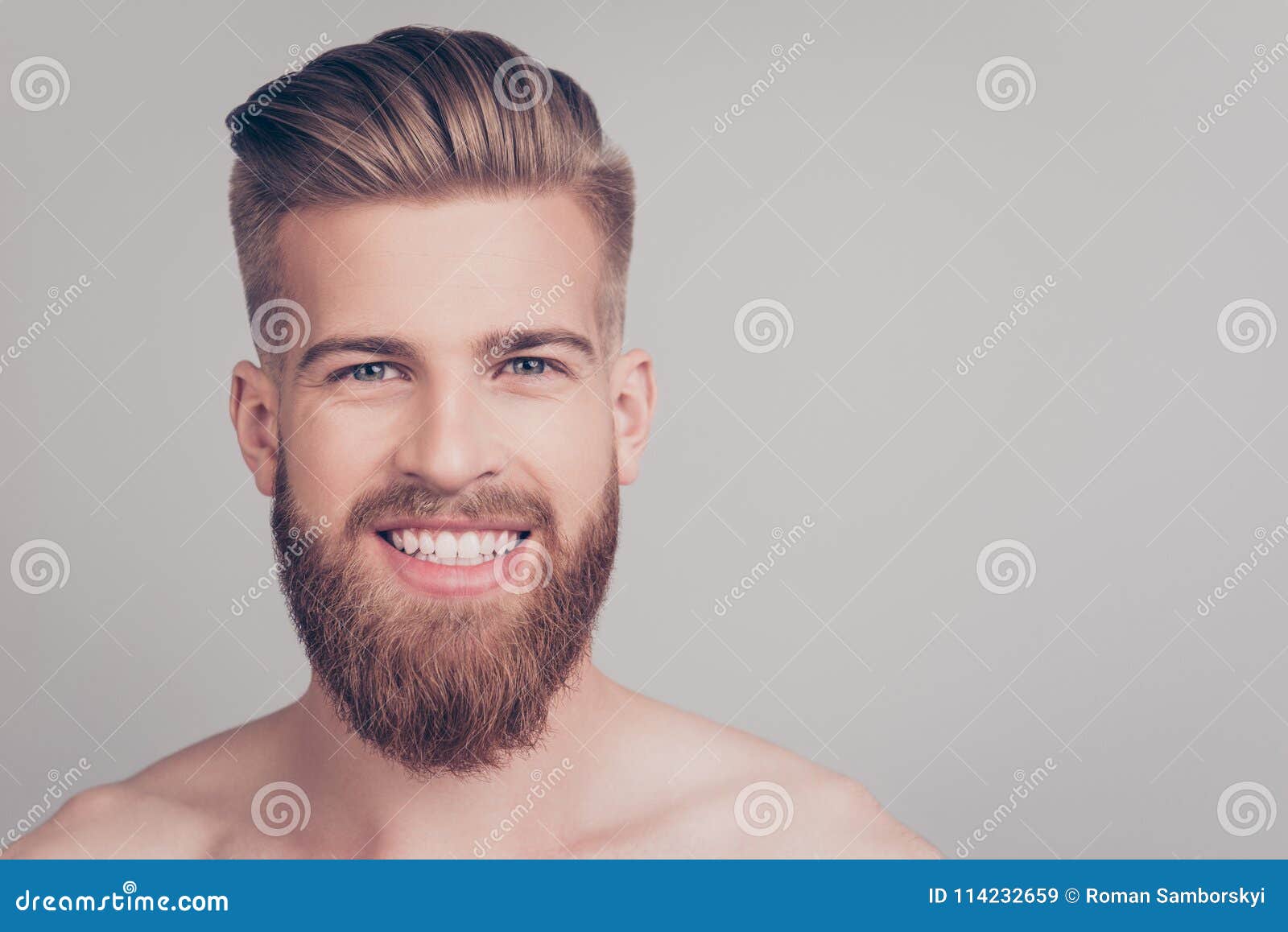 Close Up Portrait Of Cheerful Handsome Attractive Excited Satisfied