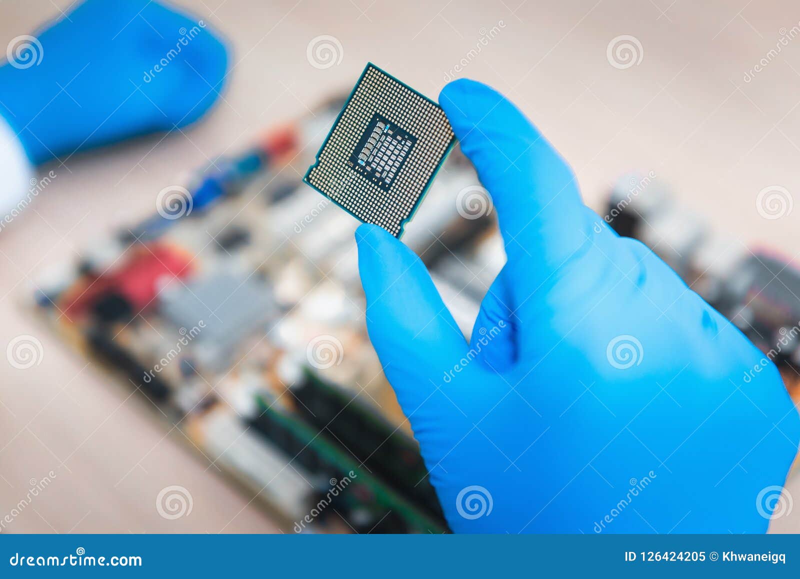Close Up Portrait of Computer Engineer`s Hand is Holding CPU`s C Stock Image - Image of analysis ...