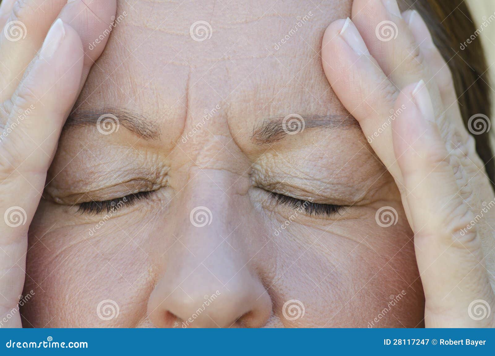 Close Up Portrait Concerned Woman Stock Image - Image of wrinkles ...