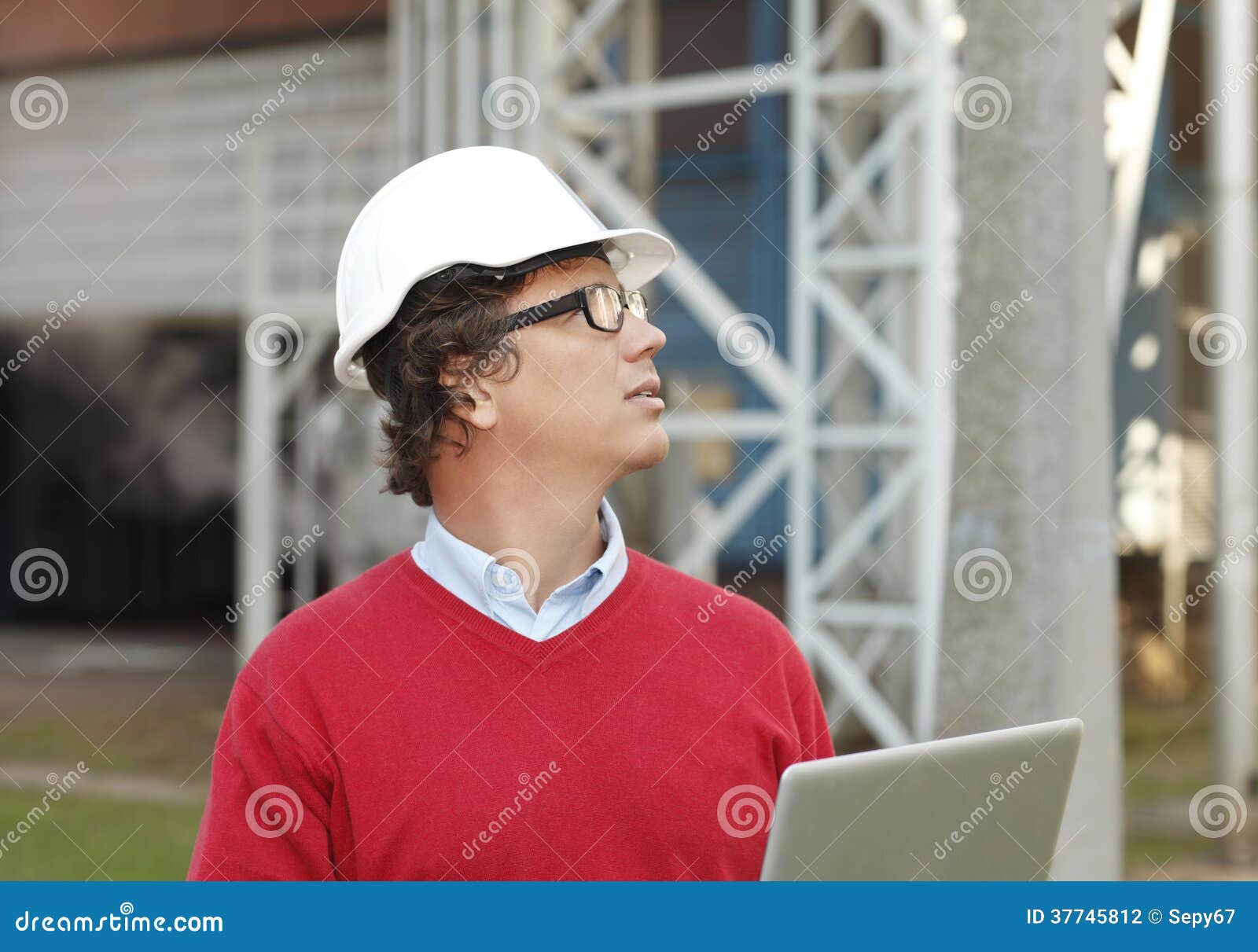 Close-up Portrait of Construction Architect Stock Photo - Image of ...