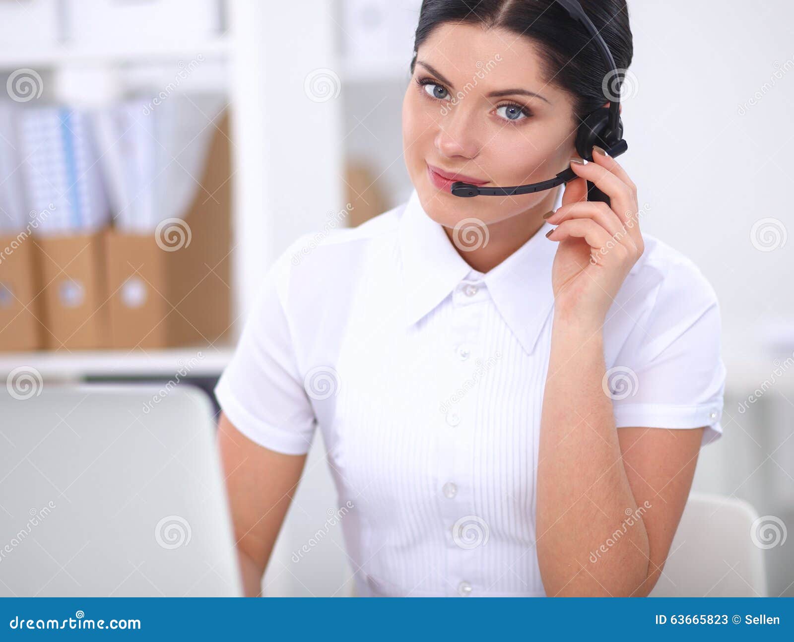 Close-up Portrait of a Customer Service Agent Stock Image - Image of ...