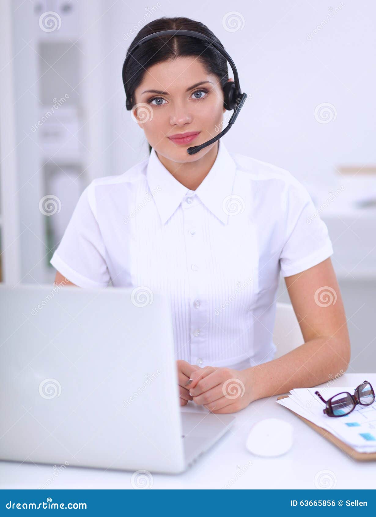Close-up Portrait of a Customer Service Agent Stock Photo - Image of ...