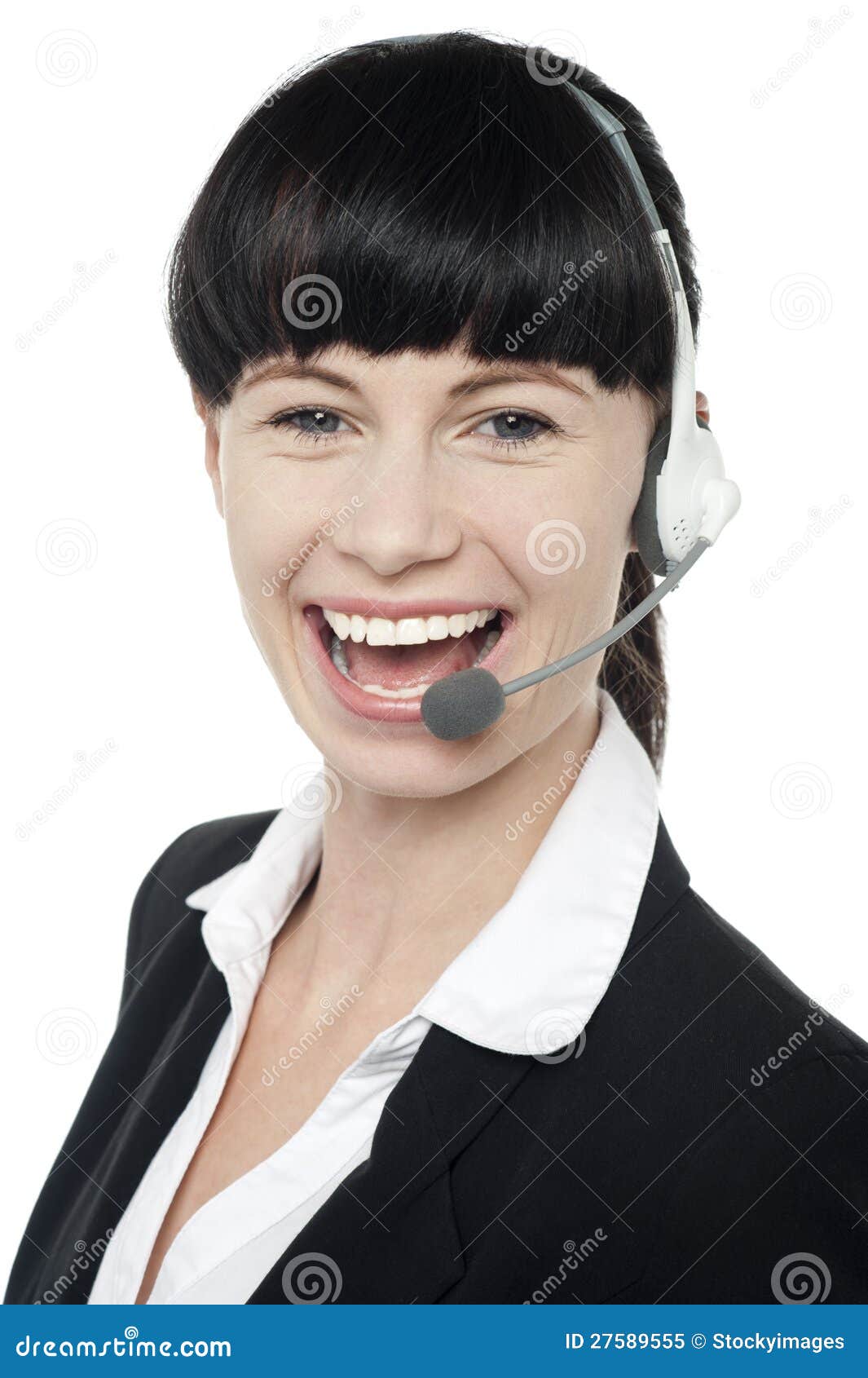 Close Up Portrait of Customer Service Operator Stock Image - Image of ...
