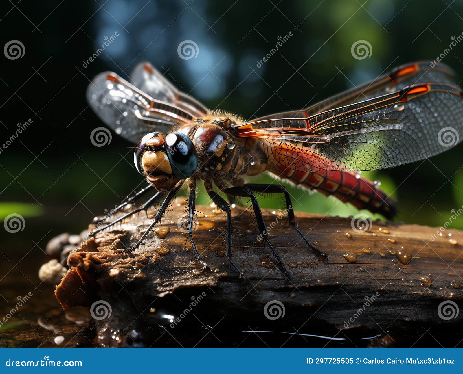 Close Up Portrait of a Dragonfly in Its Natural Environment, Posing for ...