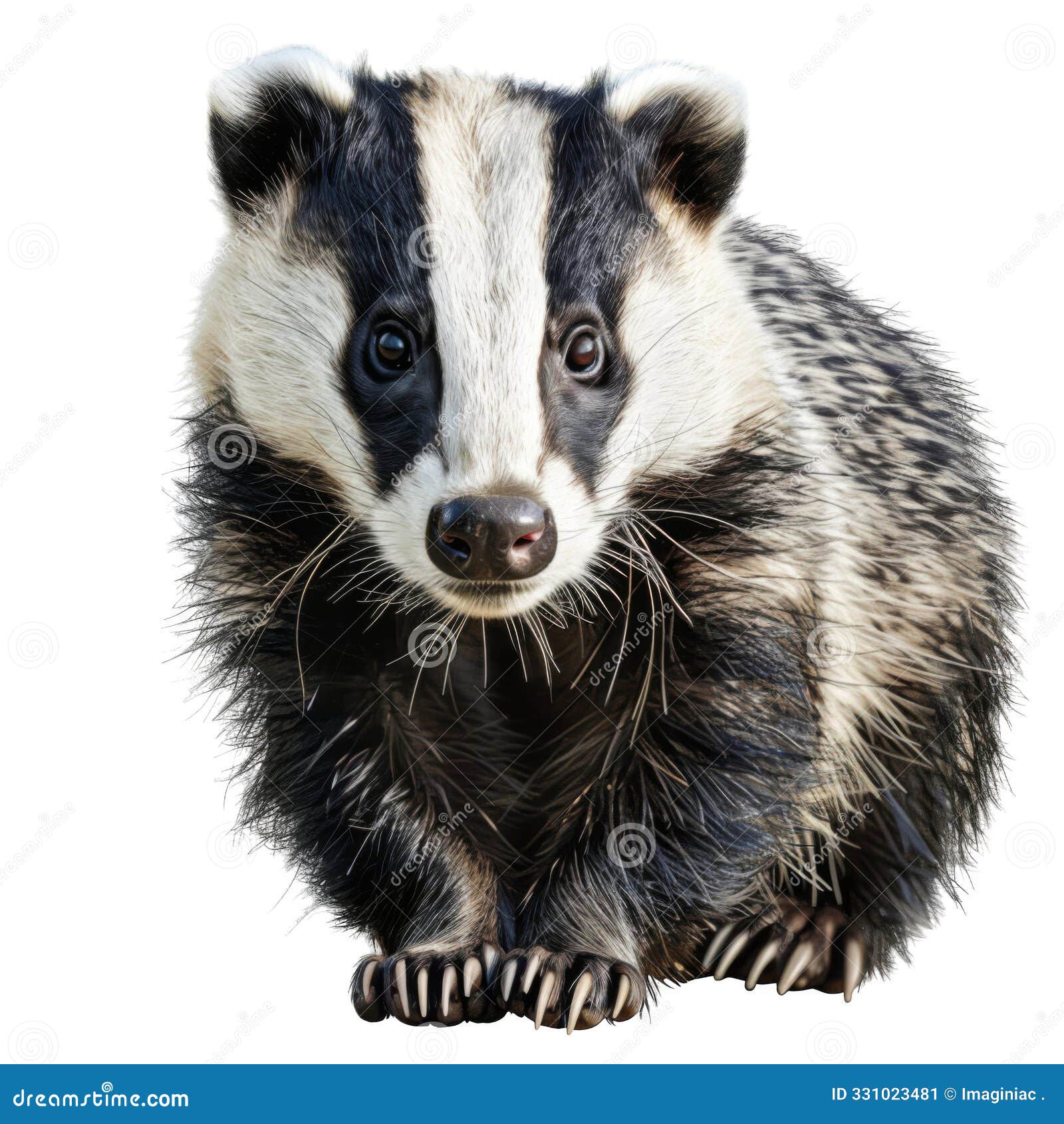 A Close-Up Portrait of a European Badger with Sharp Claws Stock ...