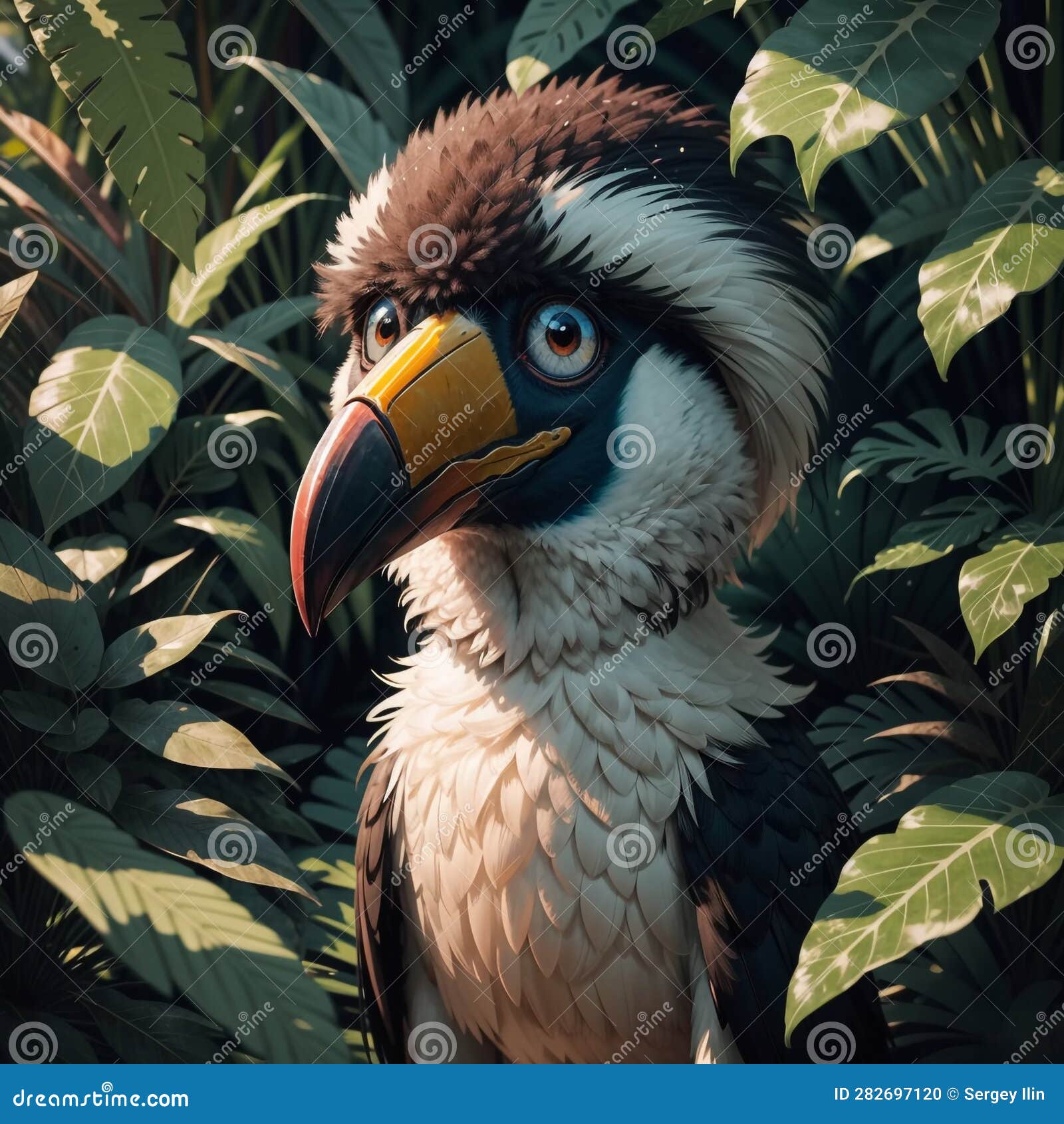 Close Up Portrait Fantasy Bird. Generative AI Stock Illustration ...