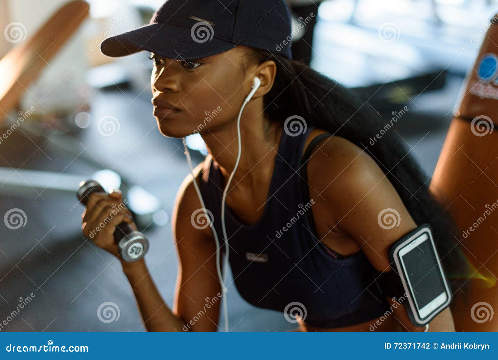 Close Up Portrait Of Fitness Instructor African American Woman Working