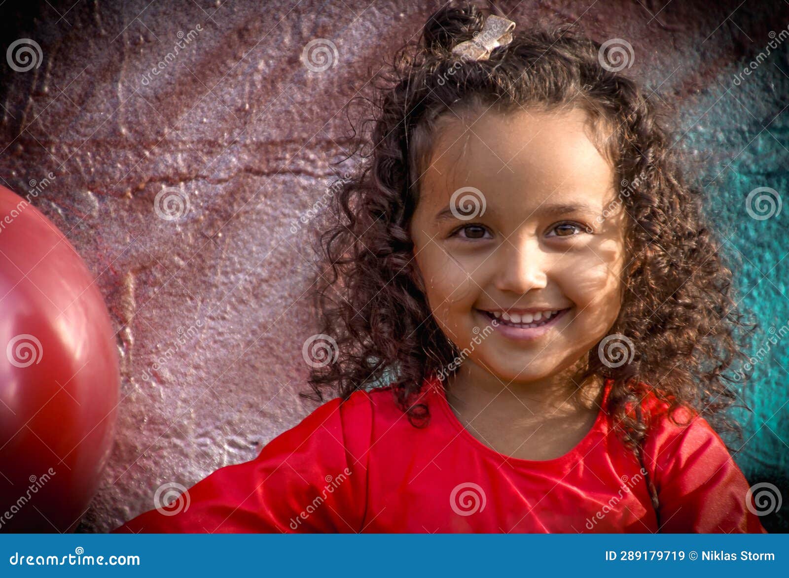 Close Up Portrait Of Girl Against Wall Stock Image Image Of Little Nose 289179719