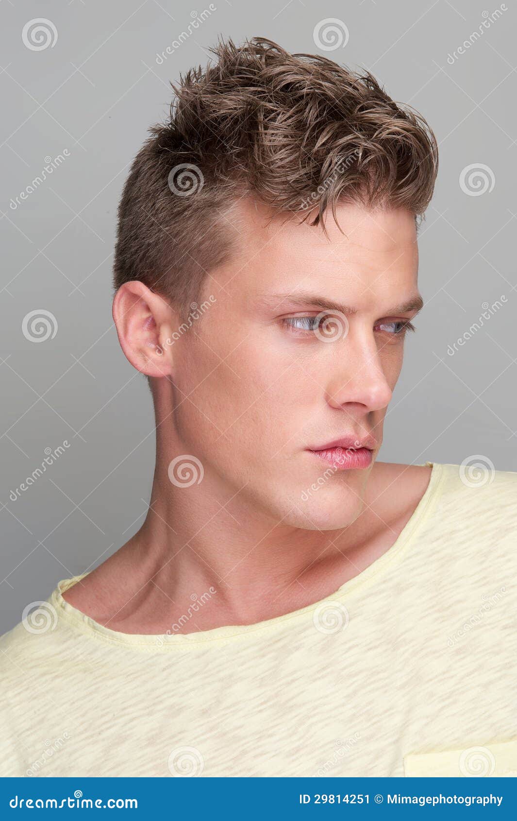 Portrait of Handsome Man Looking Away Stock Image - Image of close ...