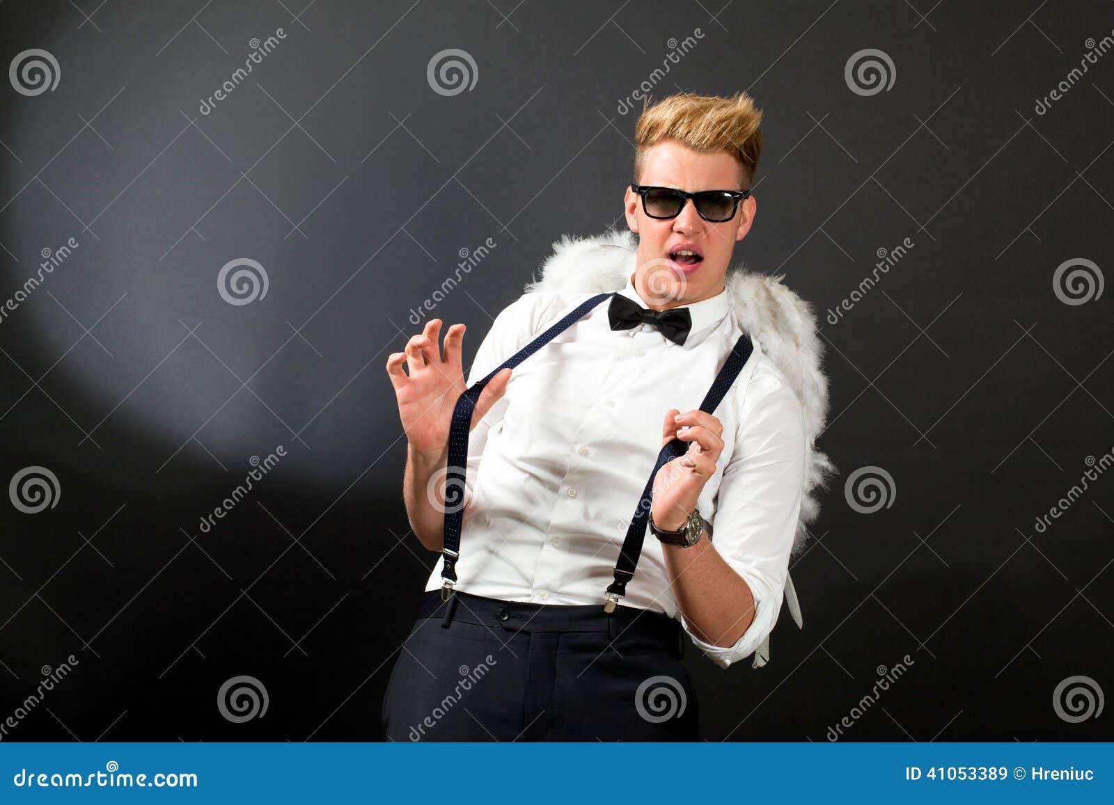 Close-up Portrait of a Handsome Young Angel Man Stock Image - Image of ...