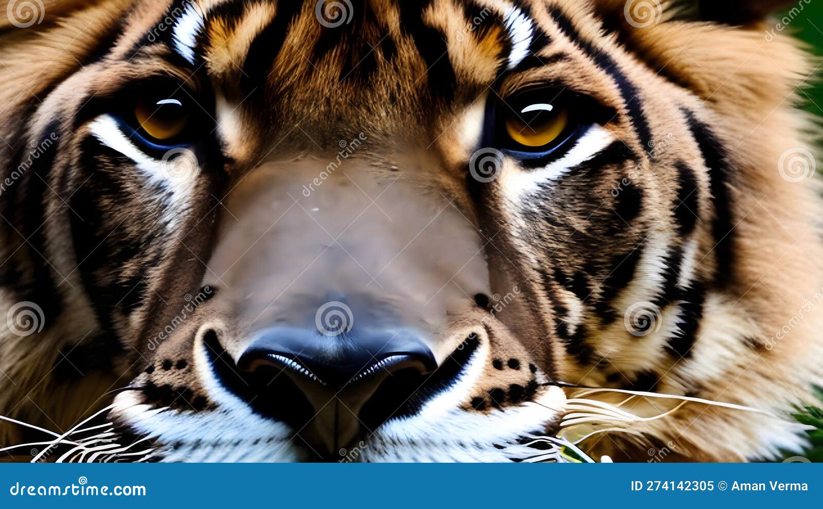 Close-up Portrait of a Head of a Tiger in Detail Stock Illustration ...