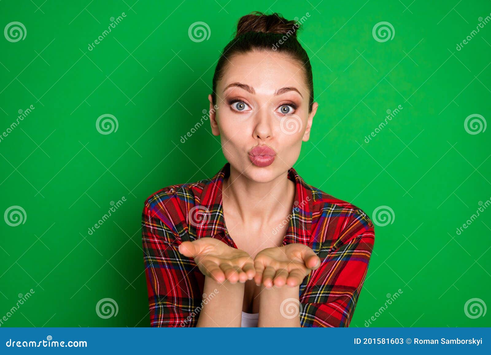 Close Up Portrait Of Her She Nice Attractive Lovable Lovely Pretty