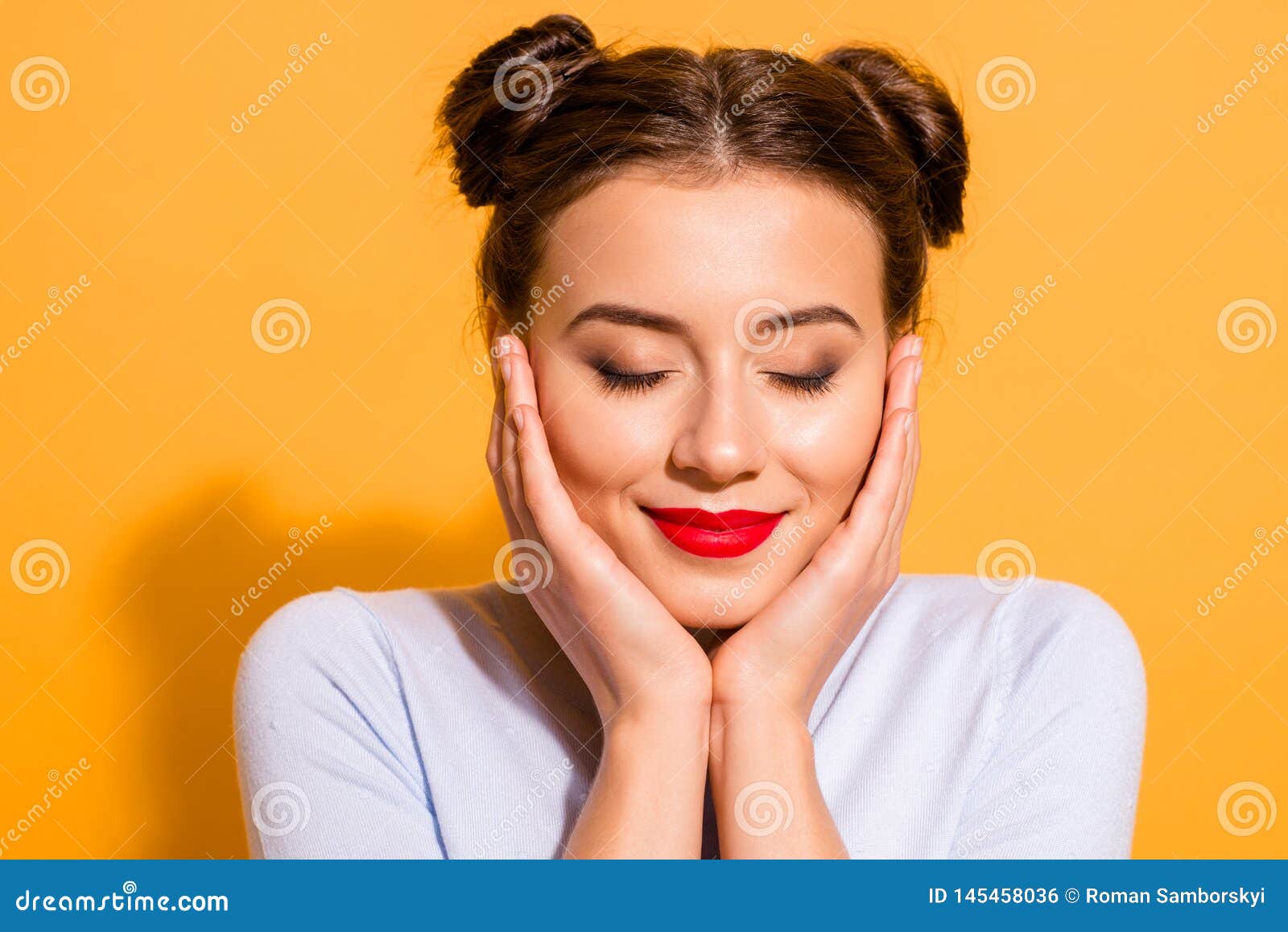 Close Up Portrait Of Her She Nice Attractive Lovely Lovable Winsome