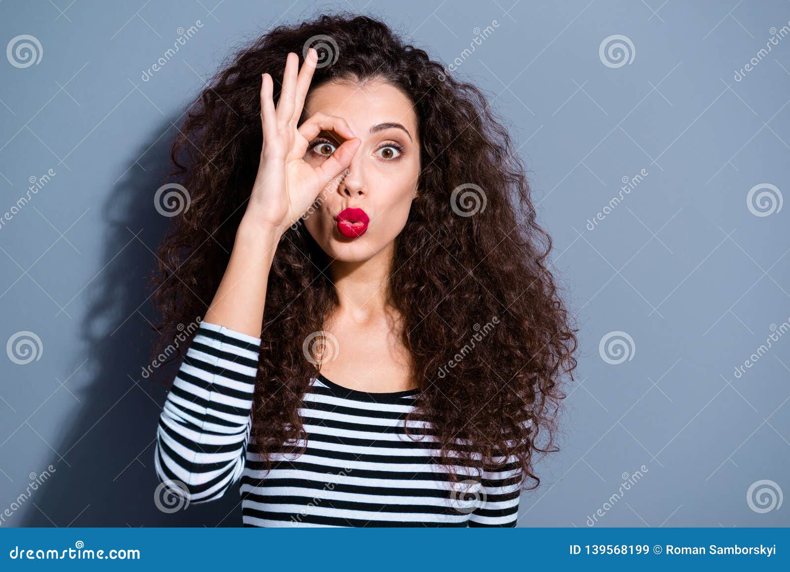Close Up Portrait Of Her She Nice Cute Glamorous Attractive Lovely