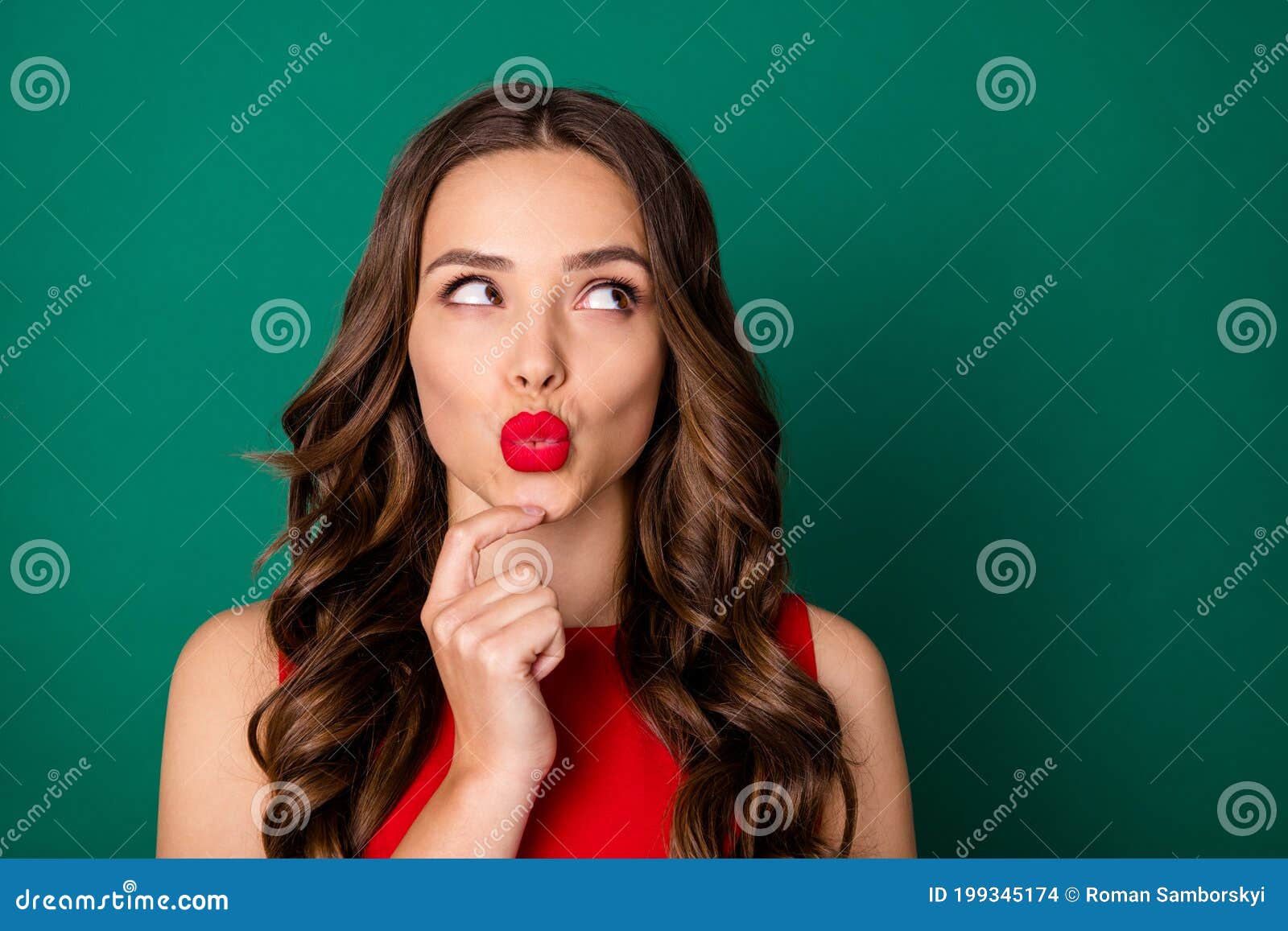 Close Up Portrait Of Her She Nice Looking Attractive Lovable Lovely