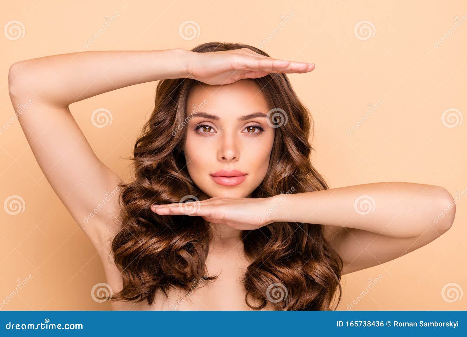 Close Up Portrait Of Her She Nice Looking Attractive Lovely Feminine