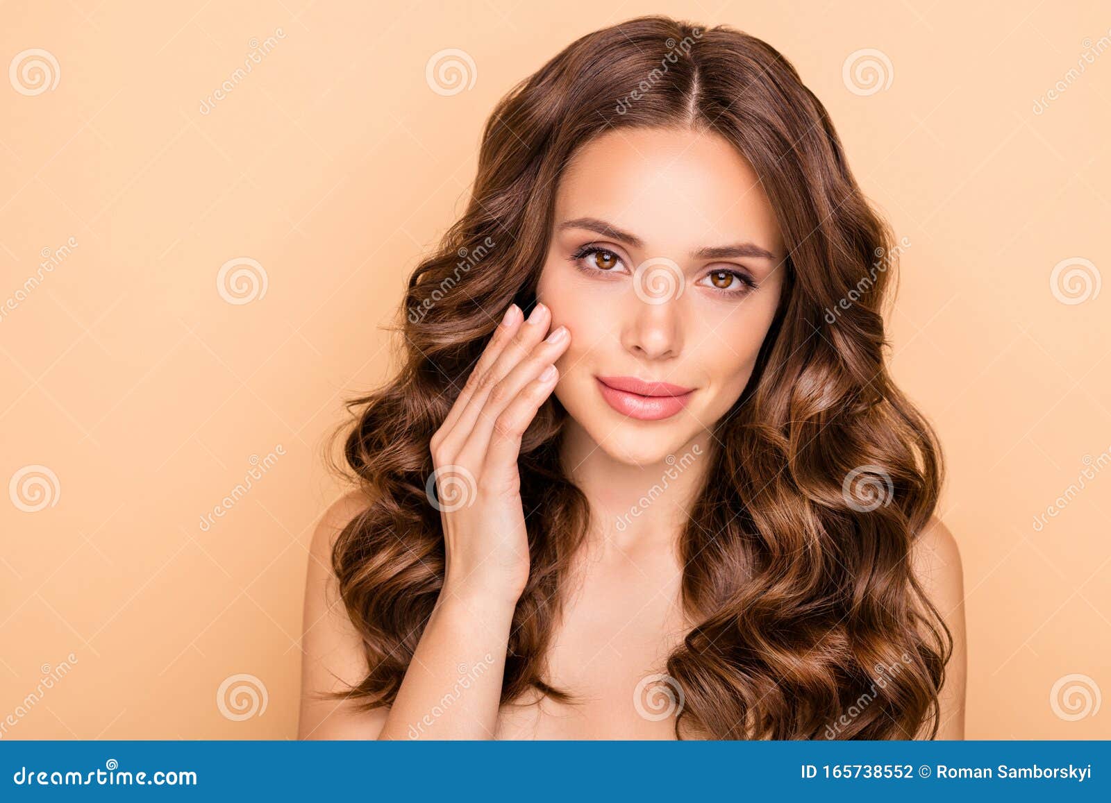 Close Up Portrait Of Her She Nice Looking Attractive Lovely Feminine