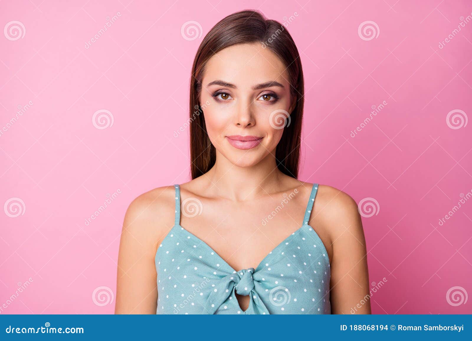 Close Up Portrait Of Her She Nice Looking Attractive Lovely Lovable