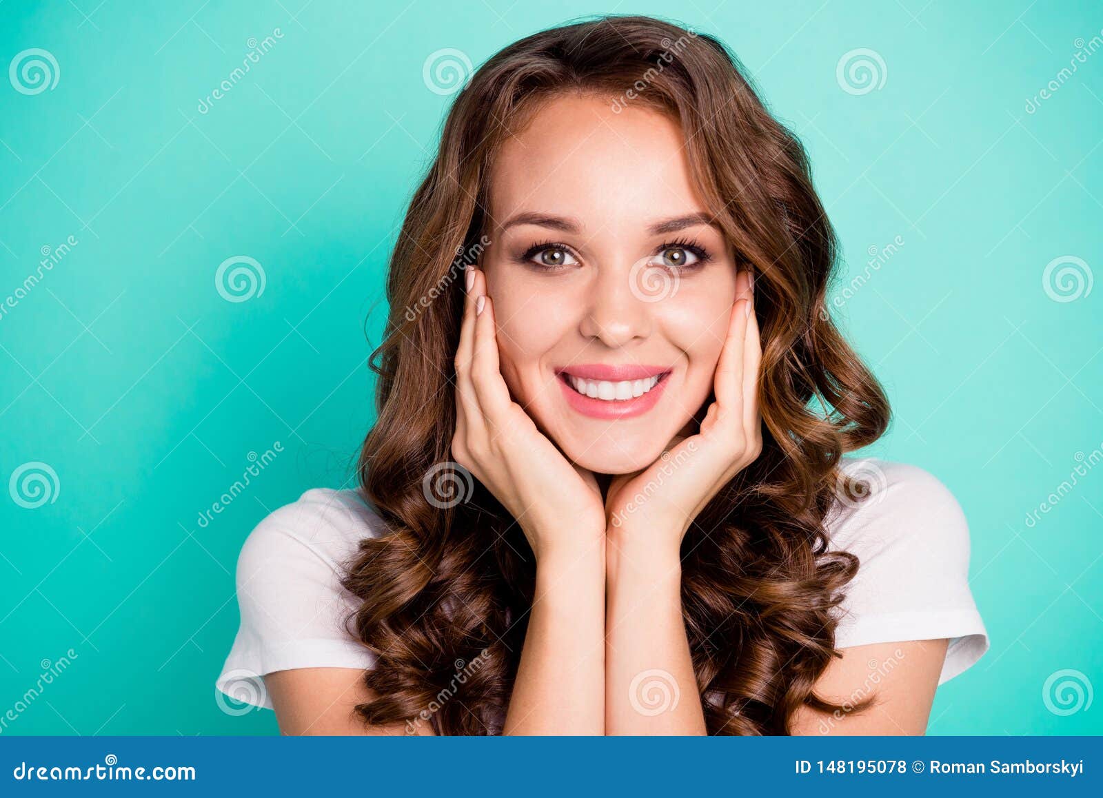 Close Up Portrait Of Her She Nice Looking Attractive Lovely Lovable