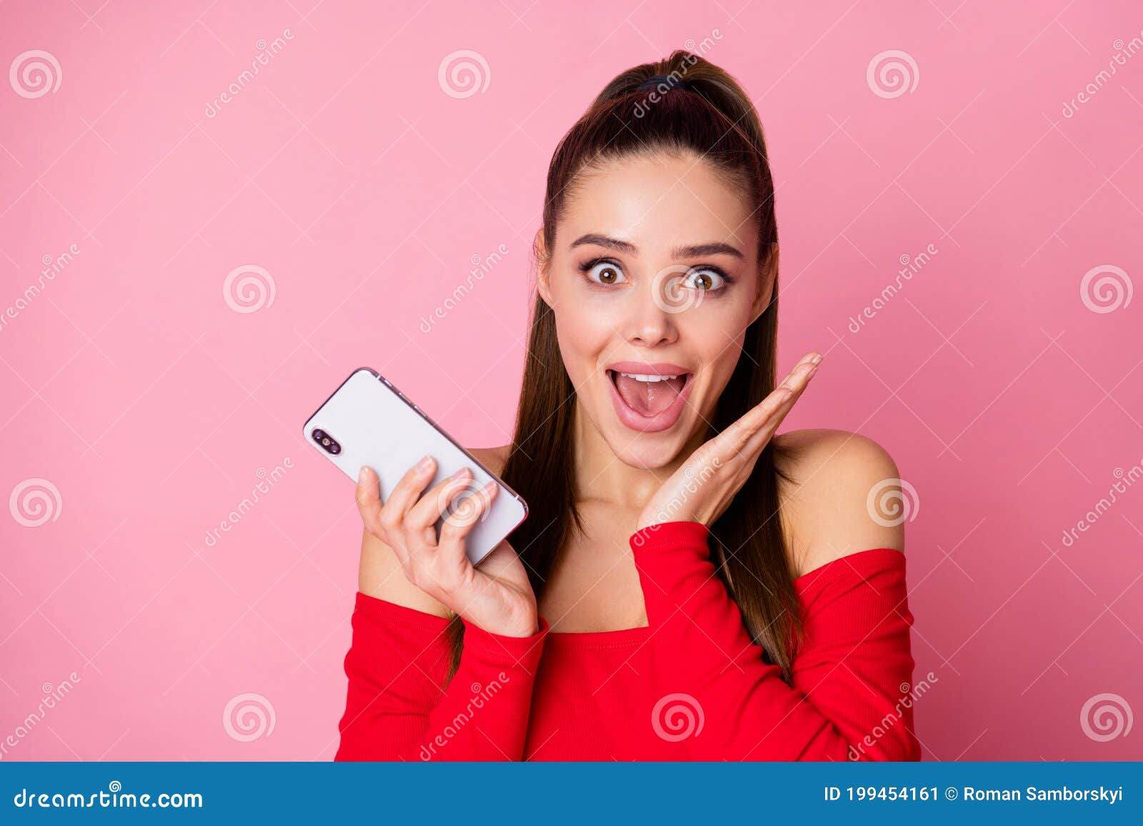 Close Up Portrait Of Her She Nice Looking Attractive Lovely Pretty