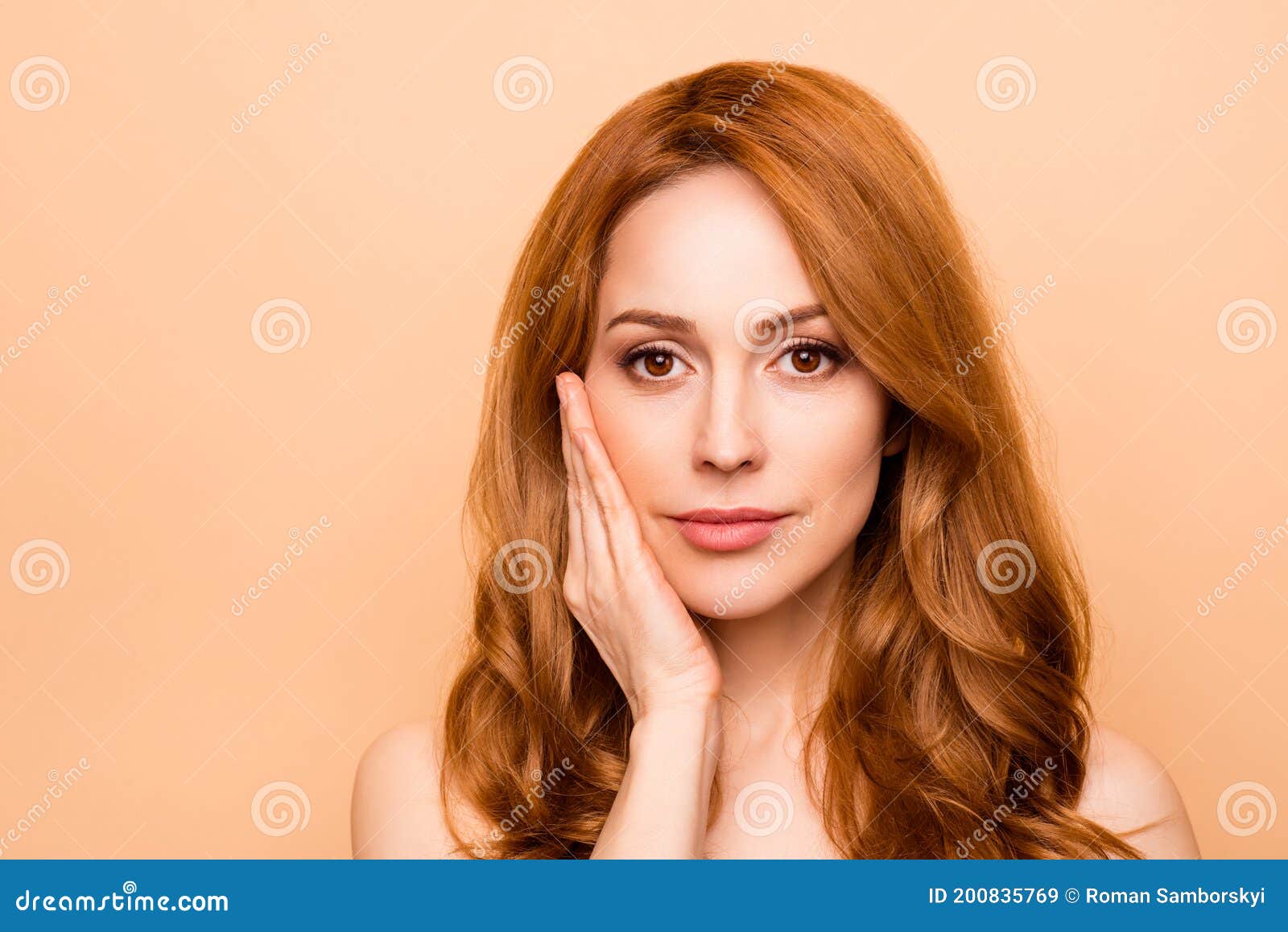 Close Up Portrait Of Her She Nice Looking Attractive Lovely Sweet