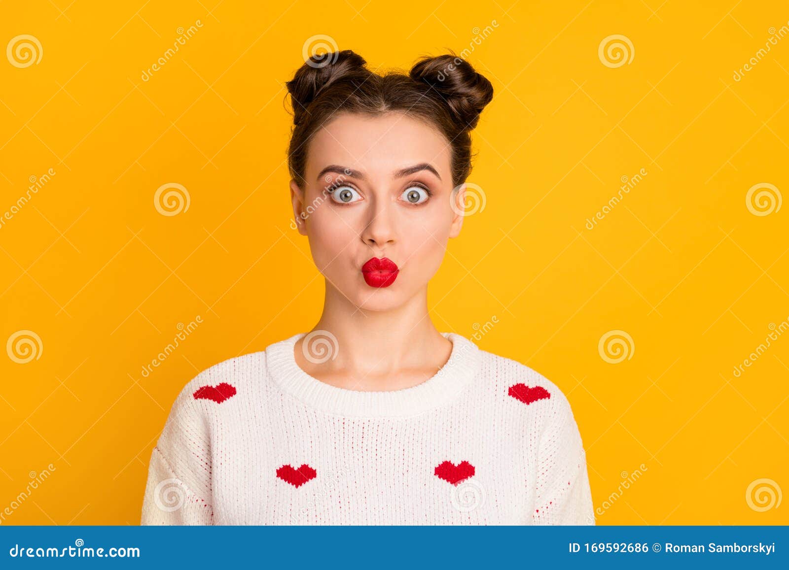 Close Up Portrait Of Her She Nice Looking Gorgeous Attractive Lovely