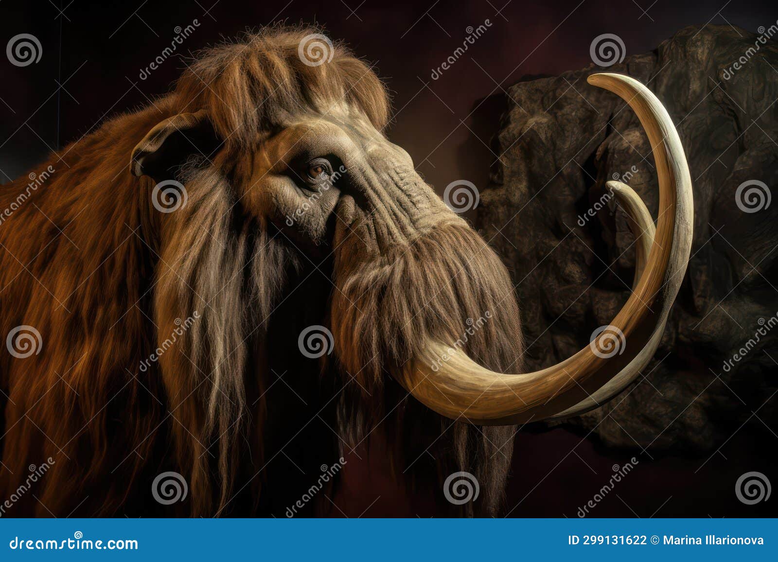 Close-up Portrait of Mammoth with Huge Tusks. Generative AI Stock Photo ...
