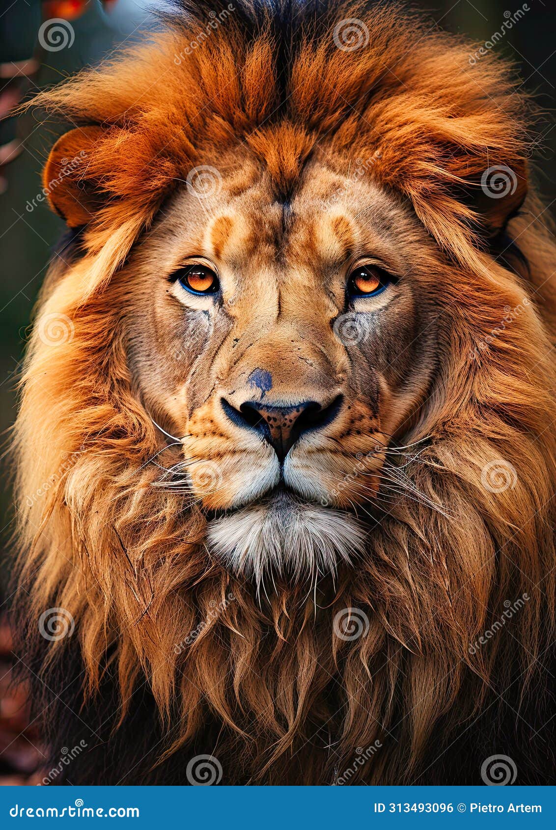 Close-up Portrait of a Massive and Old Lion Stock Photo - Image of lion ...