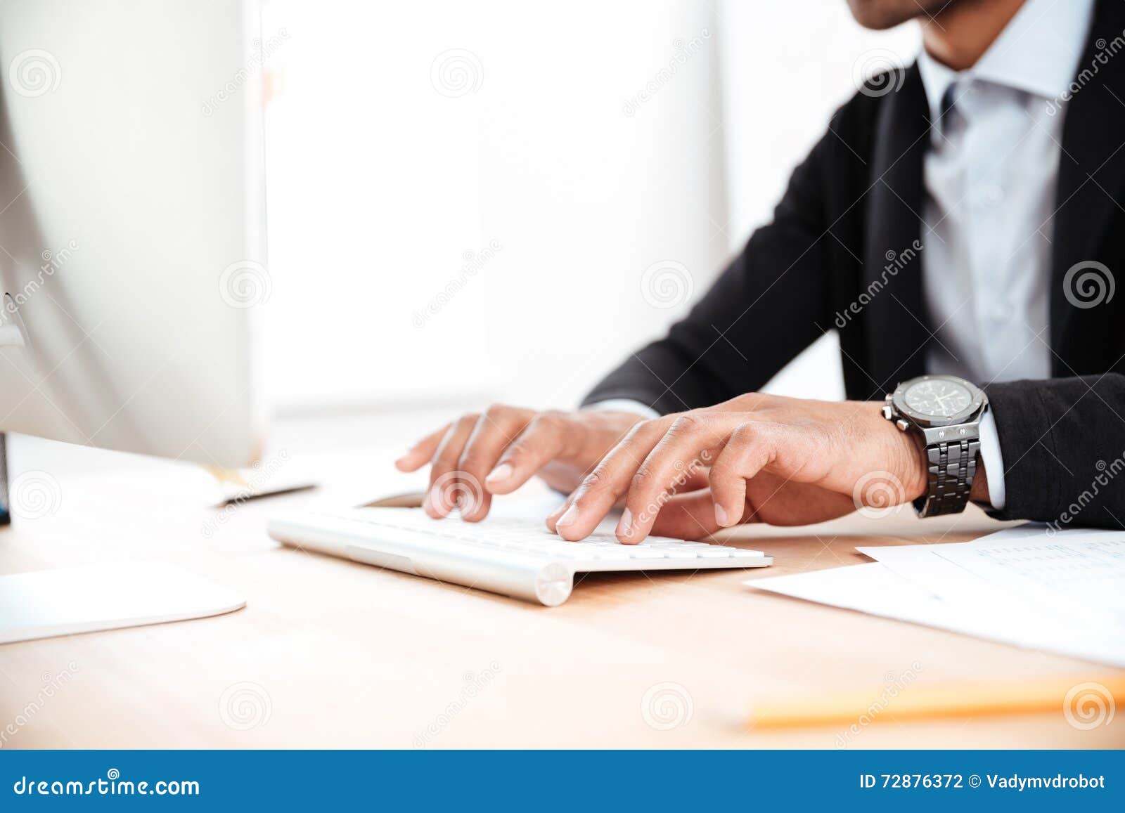 Close-up Portrait of Men S Hands Typing on Keyboard Stock Photo - Image ...