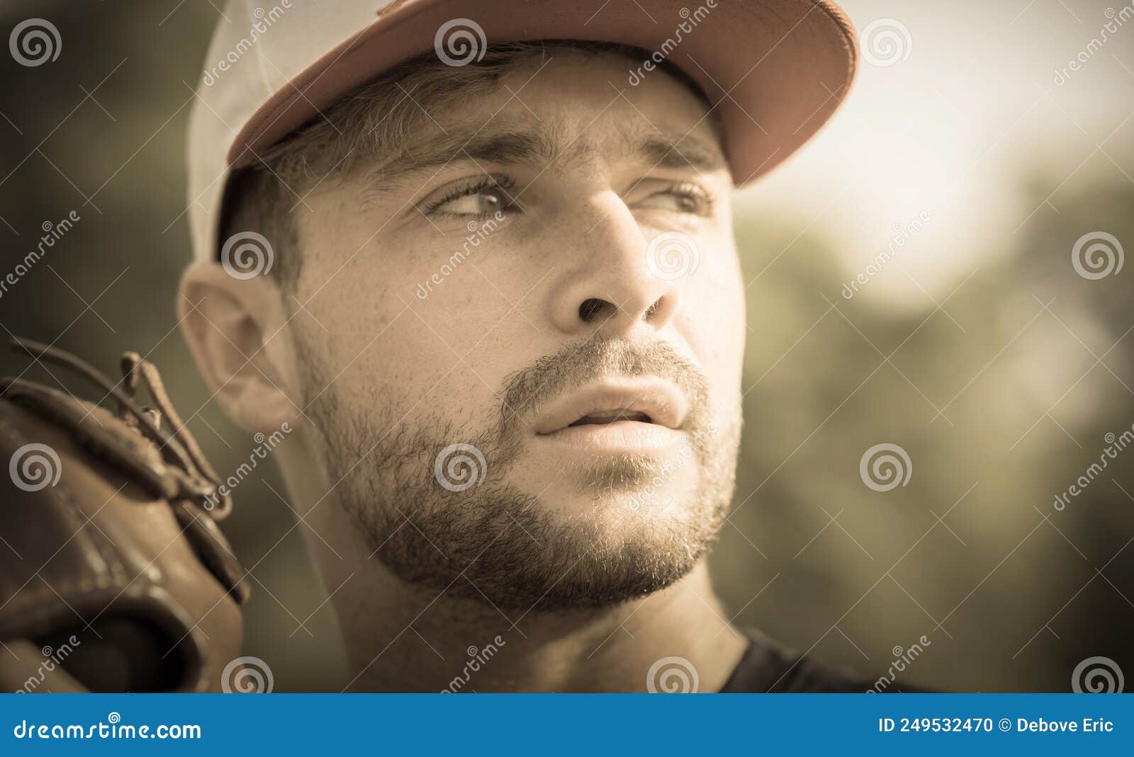 Close Up Portrait of a Pretty Baseball Pitcher Stock Photo - Image of ...