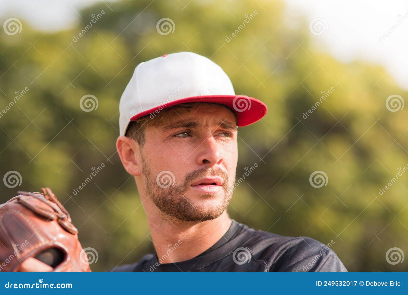 Close Up Portrait of a Pretty Baseball Pitcher Stock Image - Image of ...