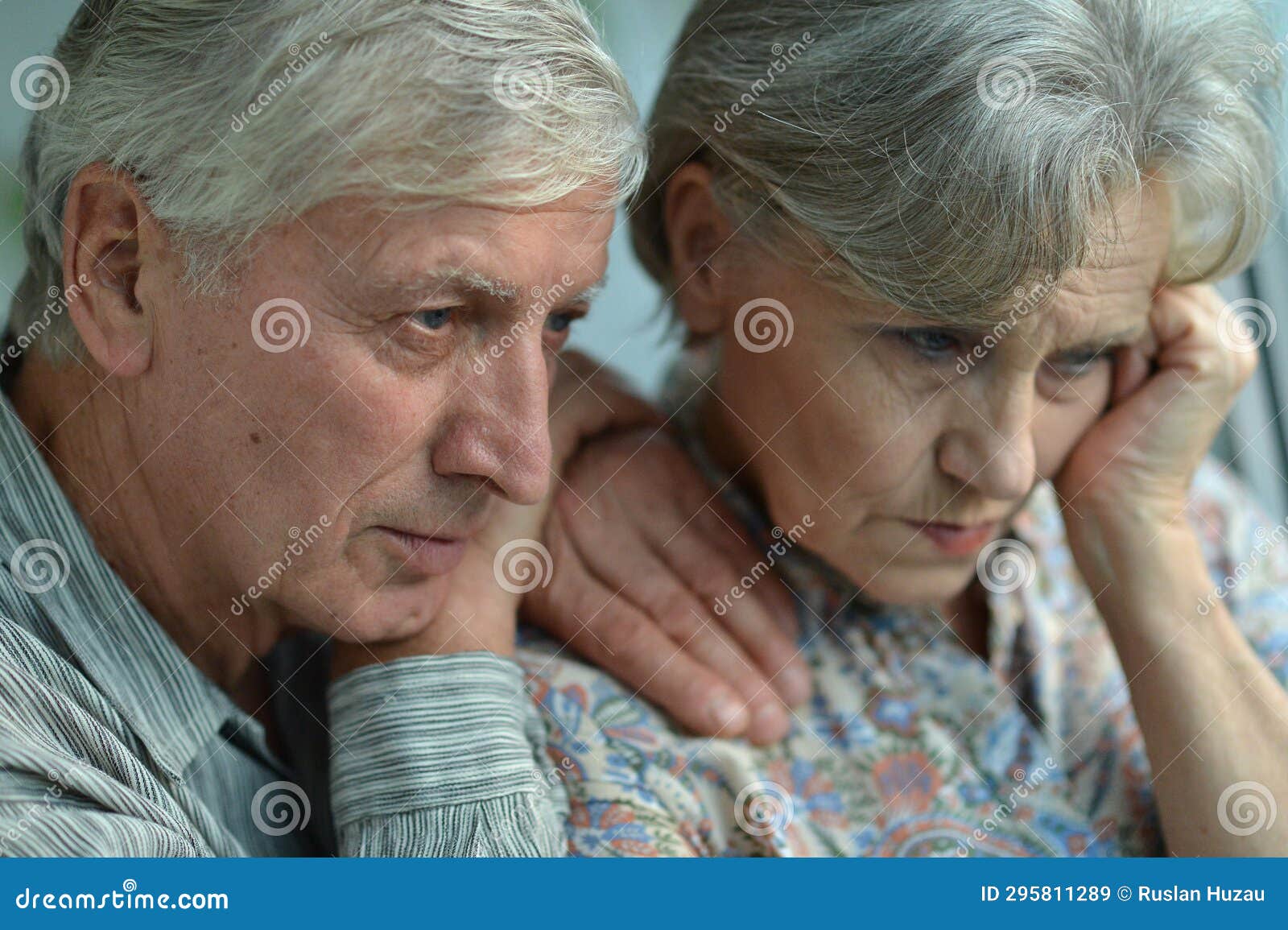 Portrait of a Sad Elder Couple at Home Stock Image - Image of family ...