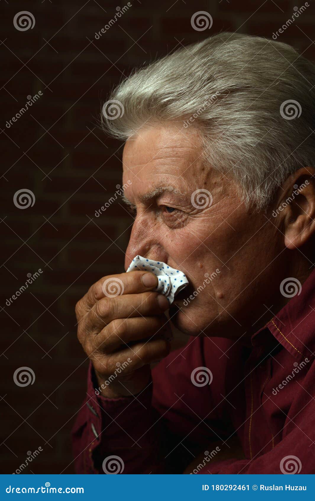 Close-up Portrait of Sad Sick Senior Man Stock Image - Image of ...