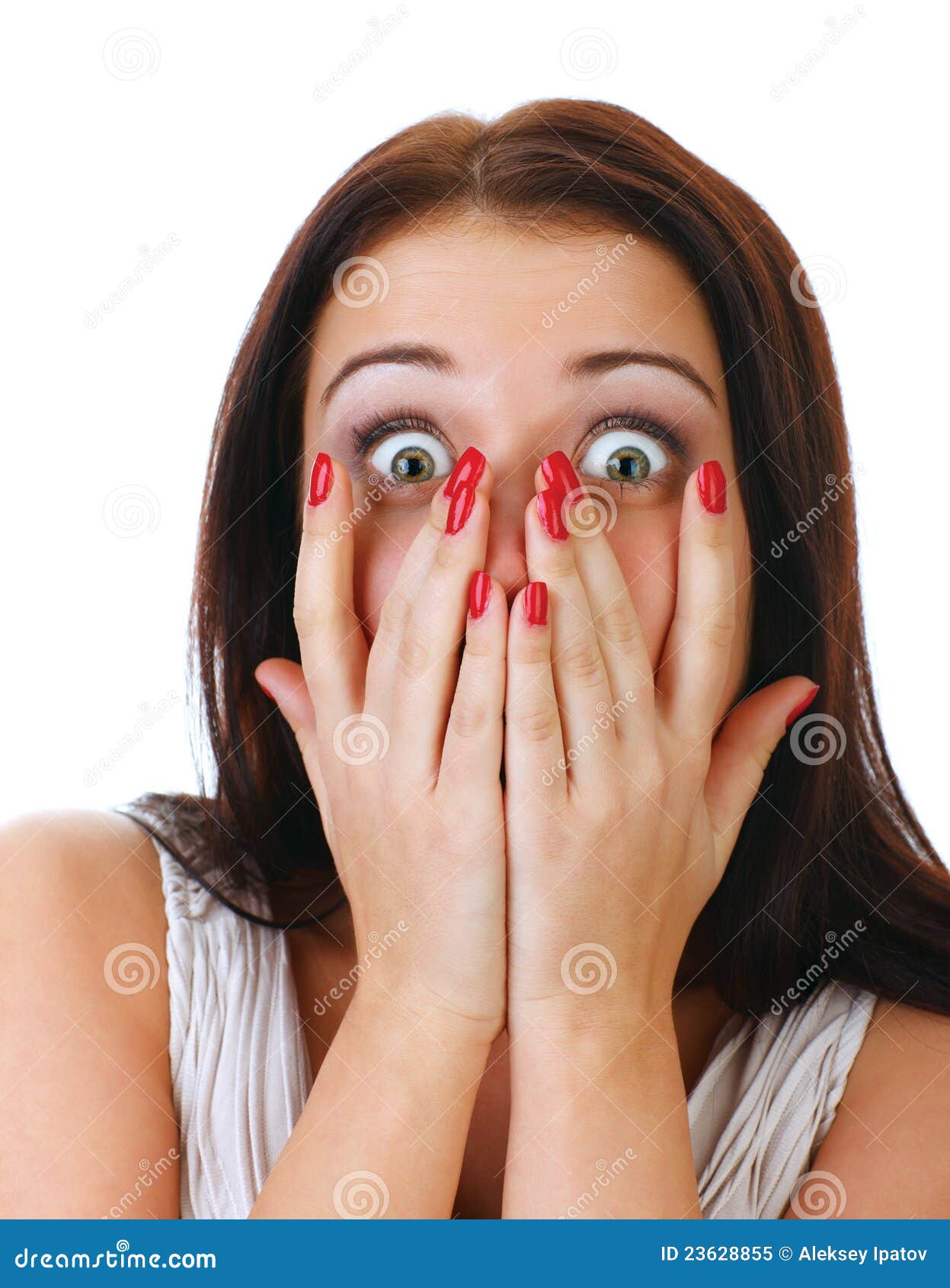 Close-up Portrait of the Scared Woman. Stock Image - Image of scared ...