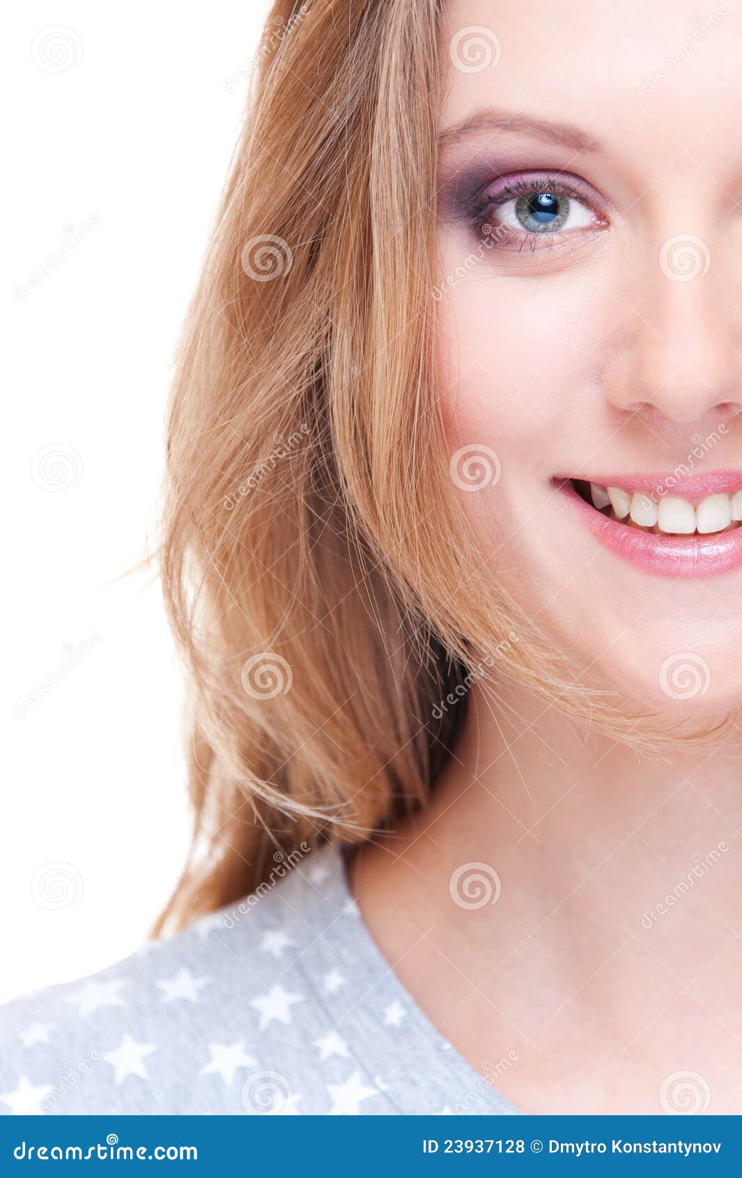 Close Up Portrait of Smiley Blonde Stock Photo - Image of happy, model ...